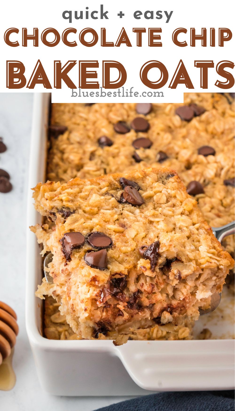 Chocolate Chip Baked Oats (No Banana) - Blues Best Life