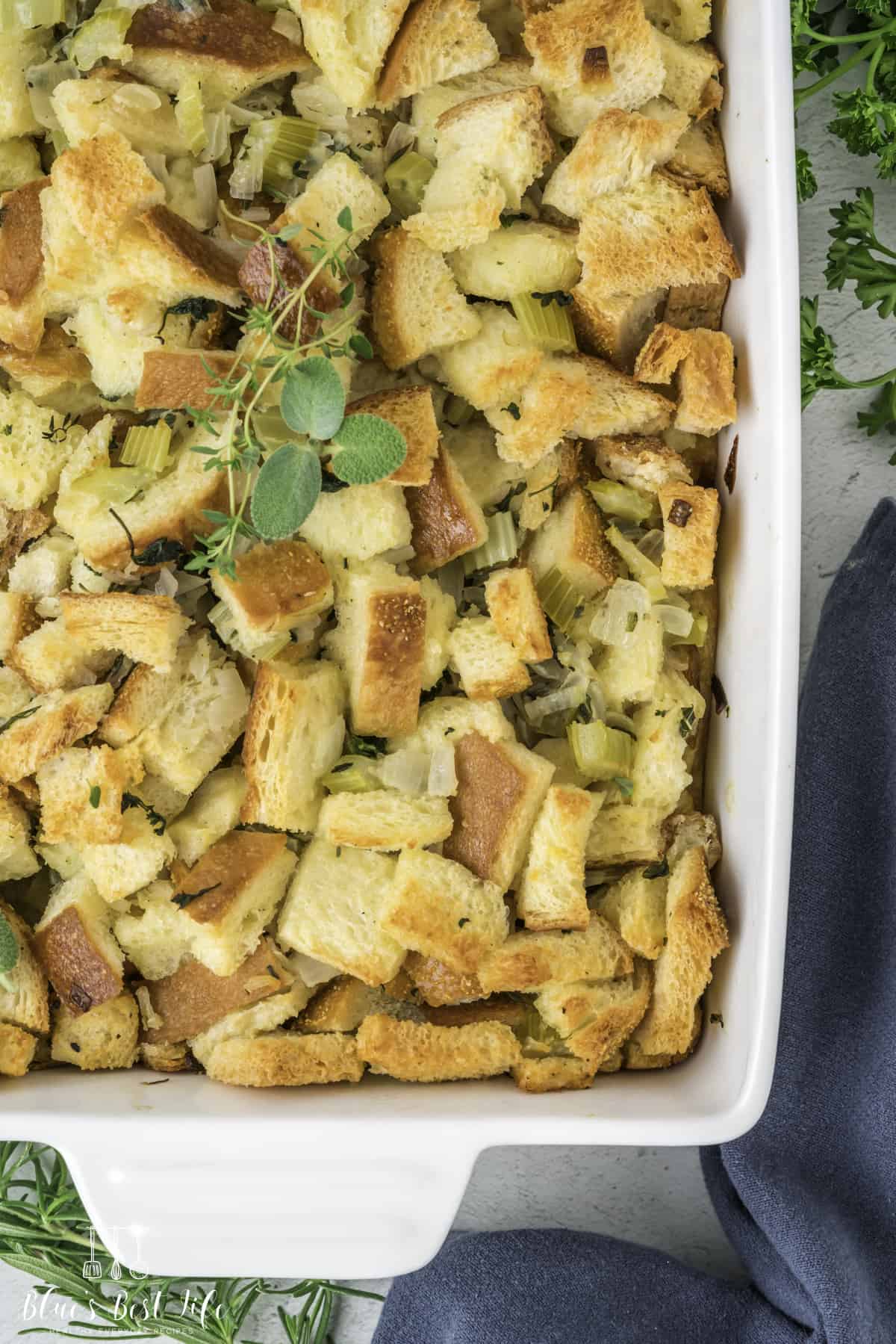 Homemade Traditional Bread Stuffing (Thanksgiving Recipe) - Blues Best Life