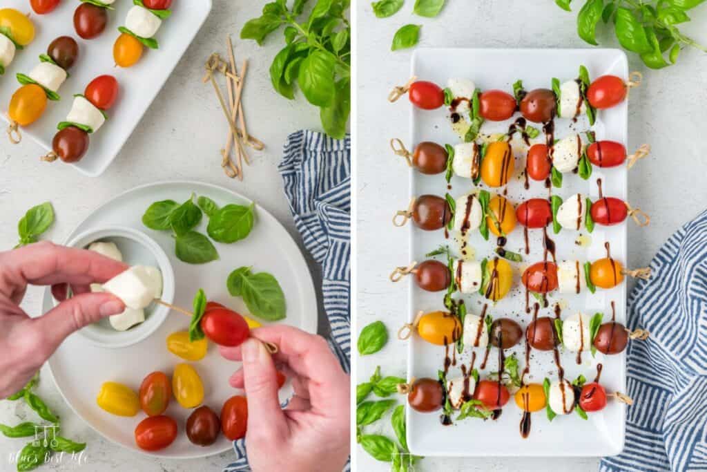 Mini Caprese Skewers With Balsamic Glaze Recipe - Blues Best Life