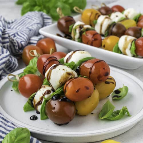 Mini Caprese Skewers With Balsamic Glaze Recipe - Blues Best Life