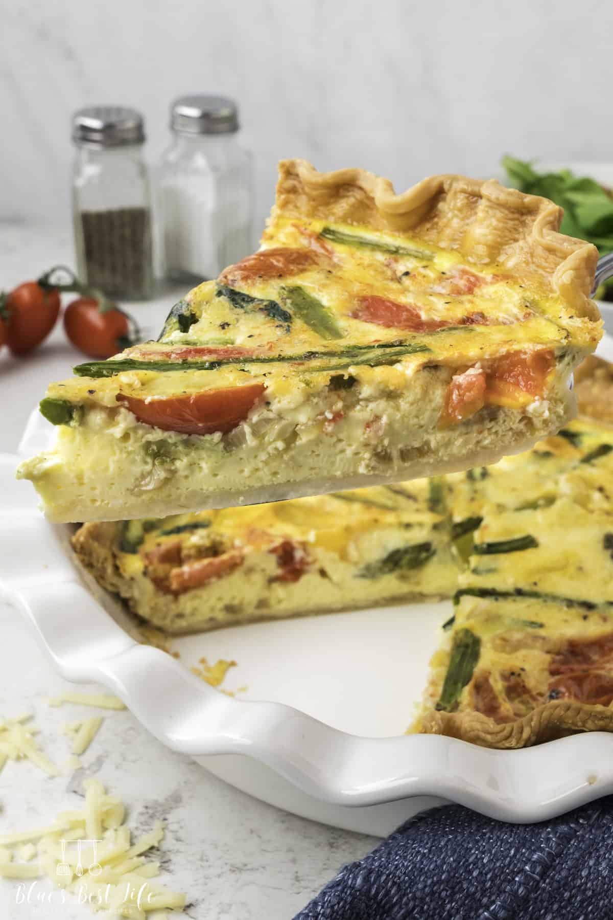 Easy Loaded Vegetable Quiche Recipe (Vegetarian) - Blues Best Life