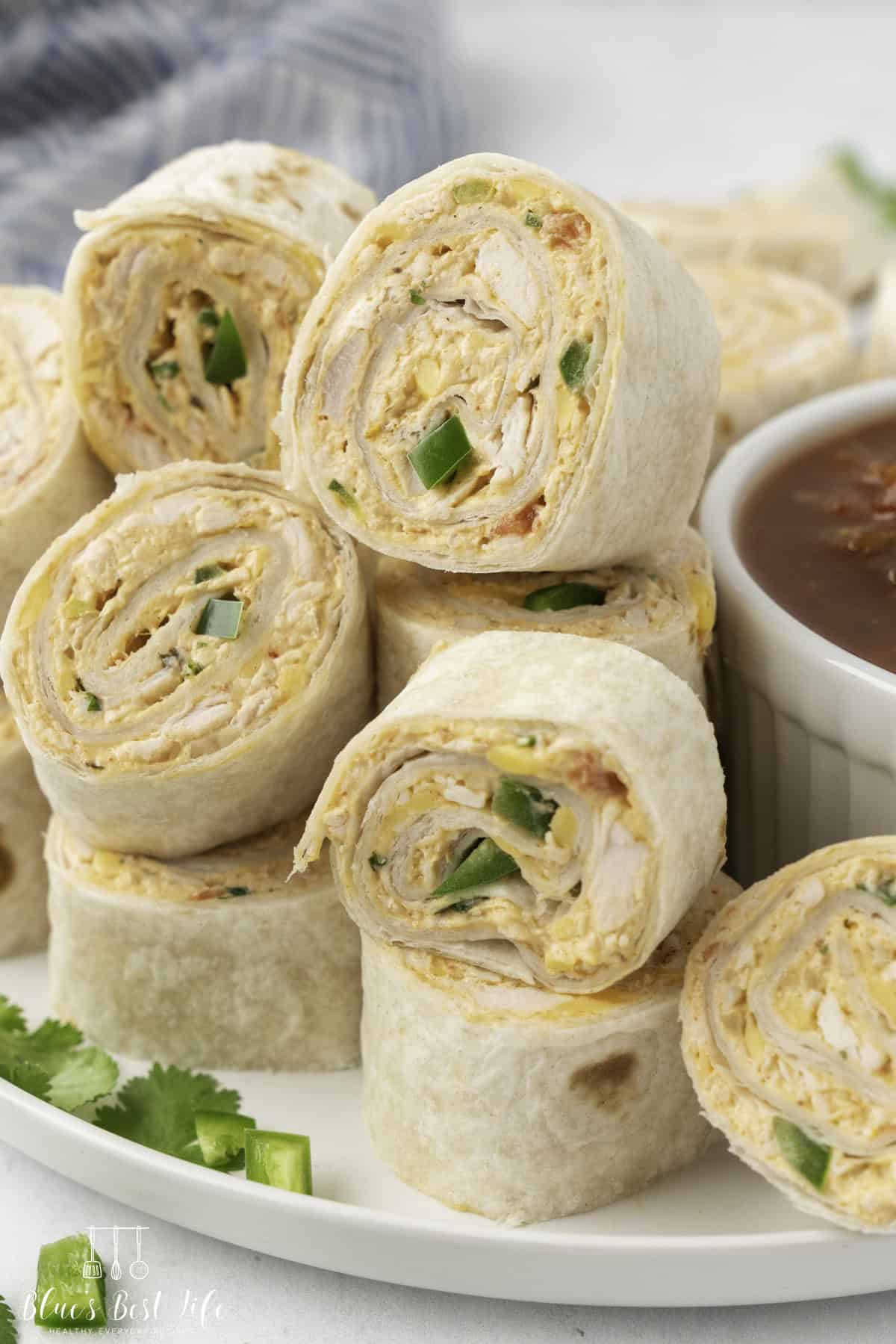 Chicken Taco Pinwheels-Tortilla Roll Ups - Blues Best Life