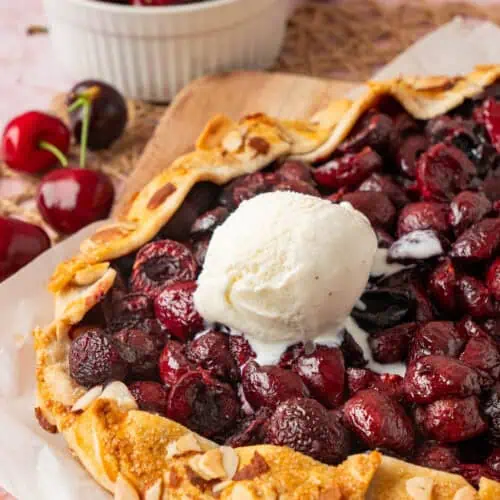 Fresh Cherry Galette with Almond Pie Crust - Blues Best Life